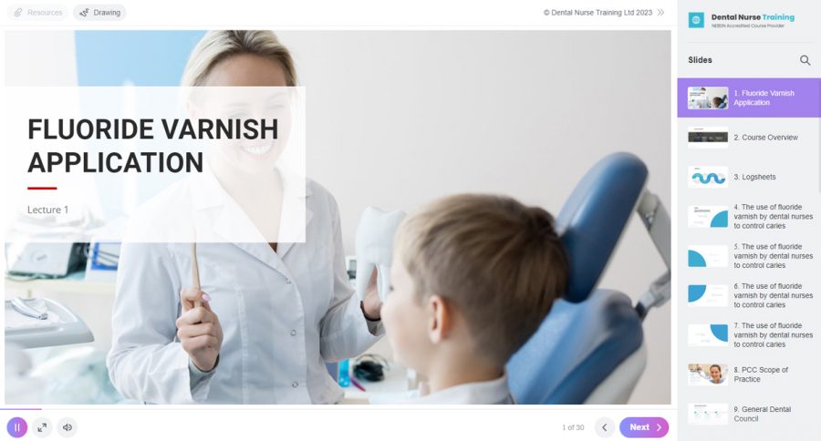 Fluoride Varnish Application - NEBDN - Dental Nurse Training Ltd